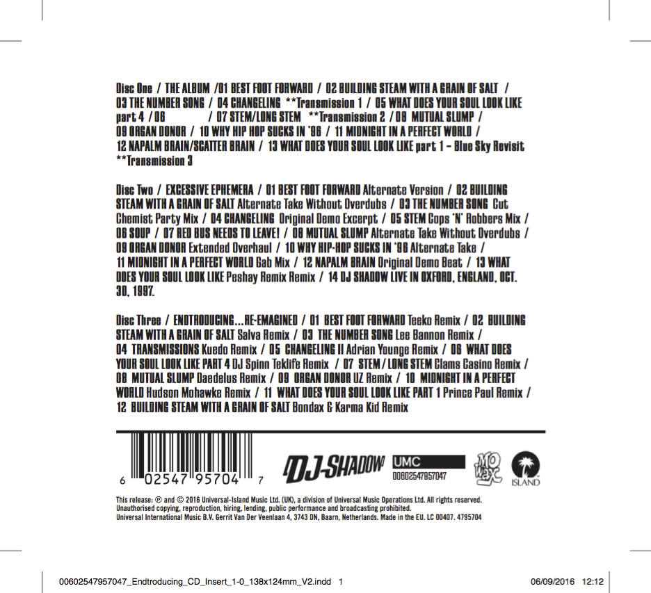 Endtroducing (20th Anniversary Endtrospective Edition) - 3CD Deluxe Di ...